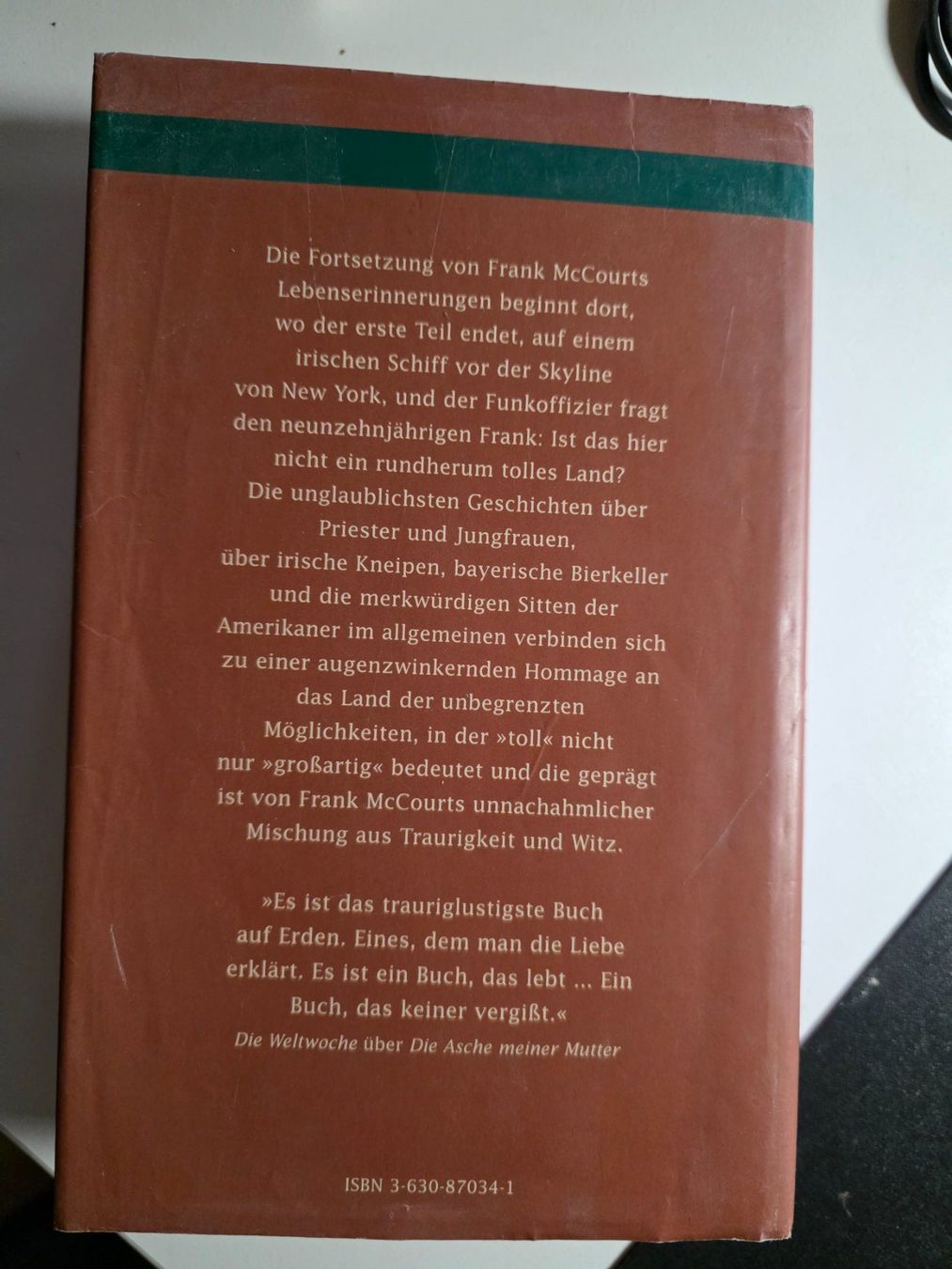 Frank McCourt - Erinnerungen - Ein rundherum tolles Land (Gebraucht) in ...