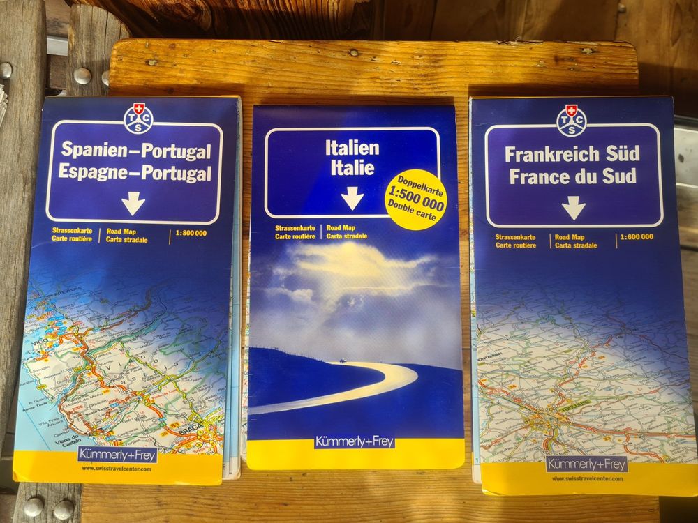 3 Strassenkarten, Italien, Spanien-Portugal, Frankreich Süd (Gebraucht) in Halten für CHF 1 ...