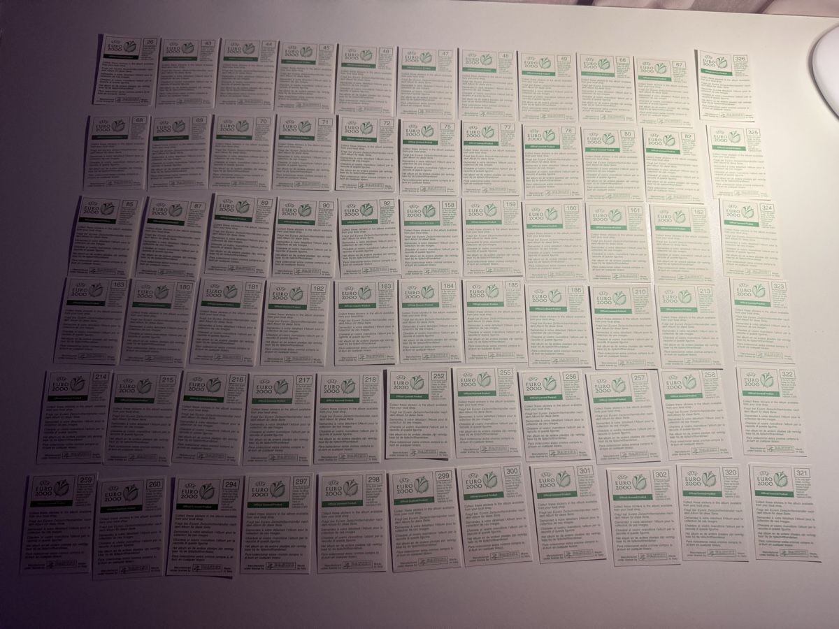 Panini Euro 2000 Jedes Bild hat einen bestimmten Preis (Neu (gemäss ...