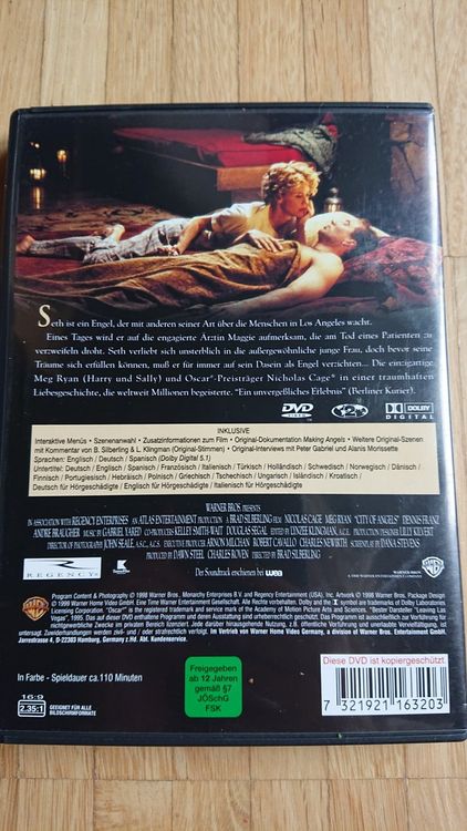 Stadt der Engel - DVD 1998 mit Nicolas Cage & Meg Ryan (Gebraucht) in Stäfa für CHF 1 – mit ...