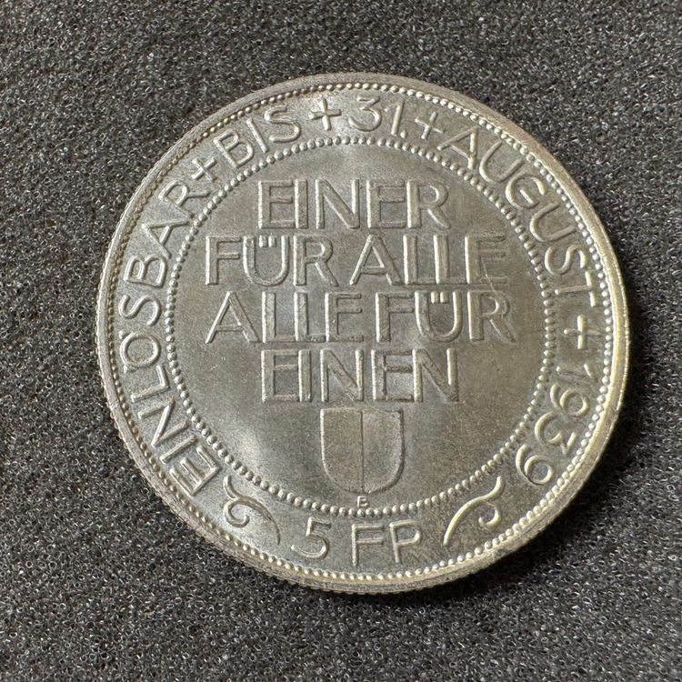 5 Franken Silber Schützentaler Luzern 1939 (Gebraucht) in Reitnau für CHF 28 – mit Lieferung auf ...