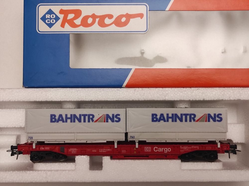 Einheitstaschenwagen der DB Cargo "Bahntrans" von Roco H0,GS (Neu und ...