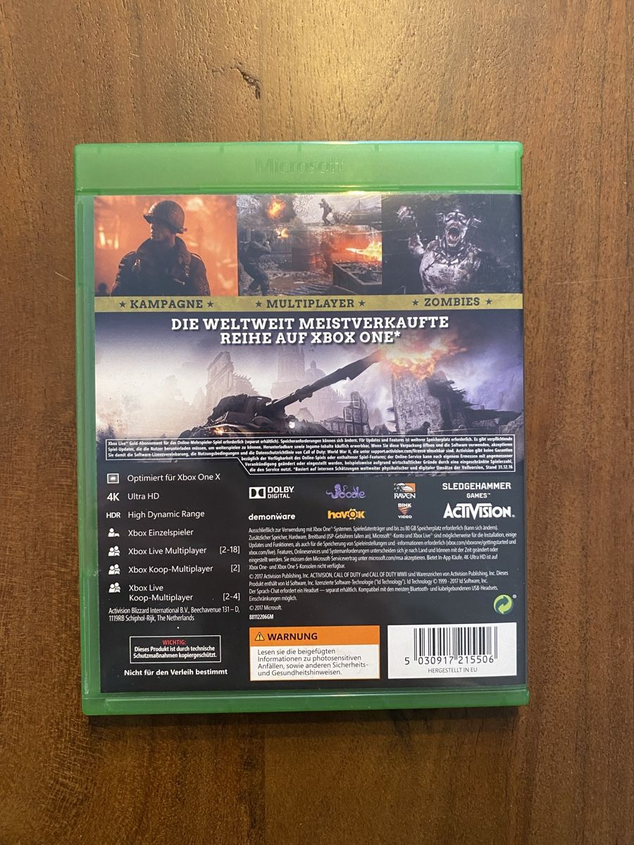 Call of Duty WWII / WW2 für Xbox One (Gebraucht) in Langenthal für CHF ...