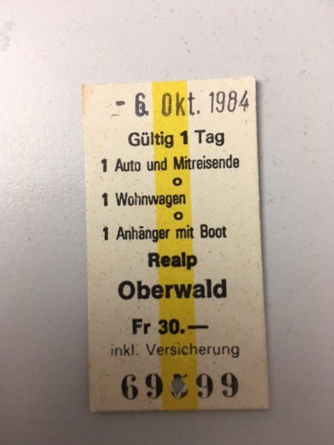 Billett 1 Auto Realp Oberwald 1984 | Kaufen auf Ricardo