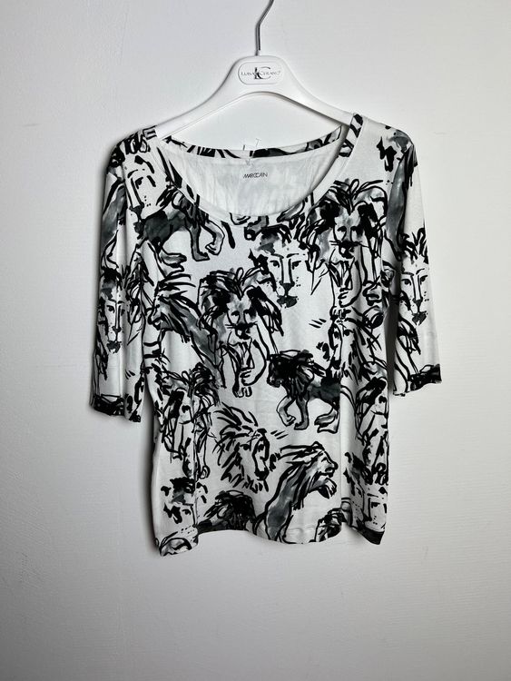 T-Shirt Marc Cain, Gr. 40, weiss schwarz, Löwen | Kaufen auf Ricardo