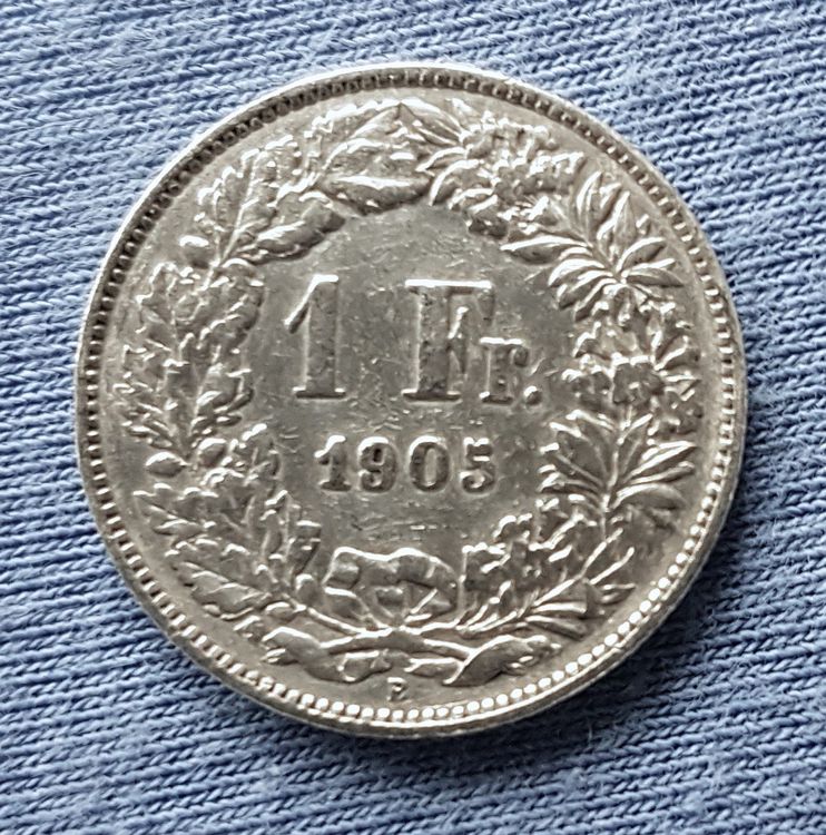 1 Franken 1905 uralte sehr rare Silbermünze ab nur 1 Fr !!! (Gebraucht) in Camignolo für CHF 3 ...