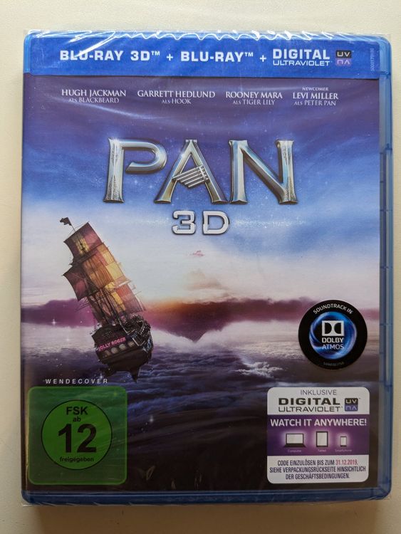 Pan (Blu-ray/2D&3D) mit Hugh Jackman & Rooney Mara (Neu und ...