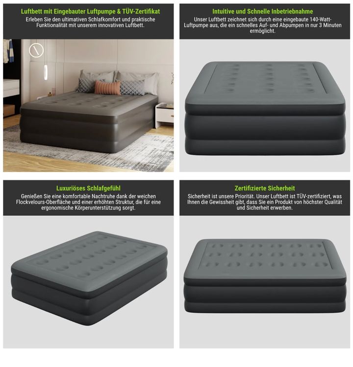 + HAGO® Luftbett Luftmatratze selbstaufblasend 200x100 (Neu und ...