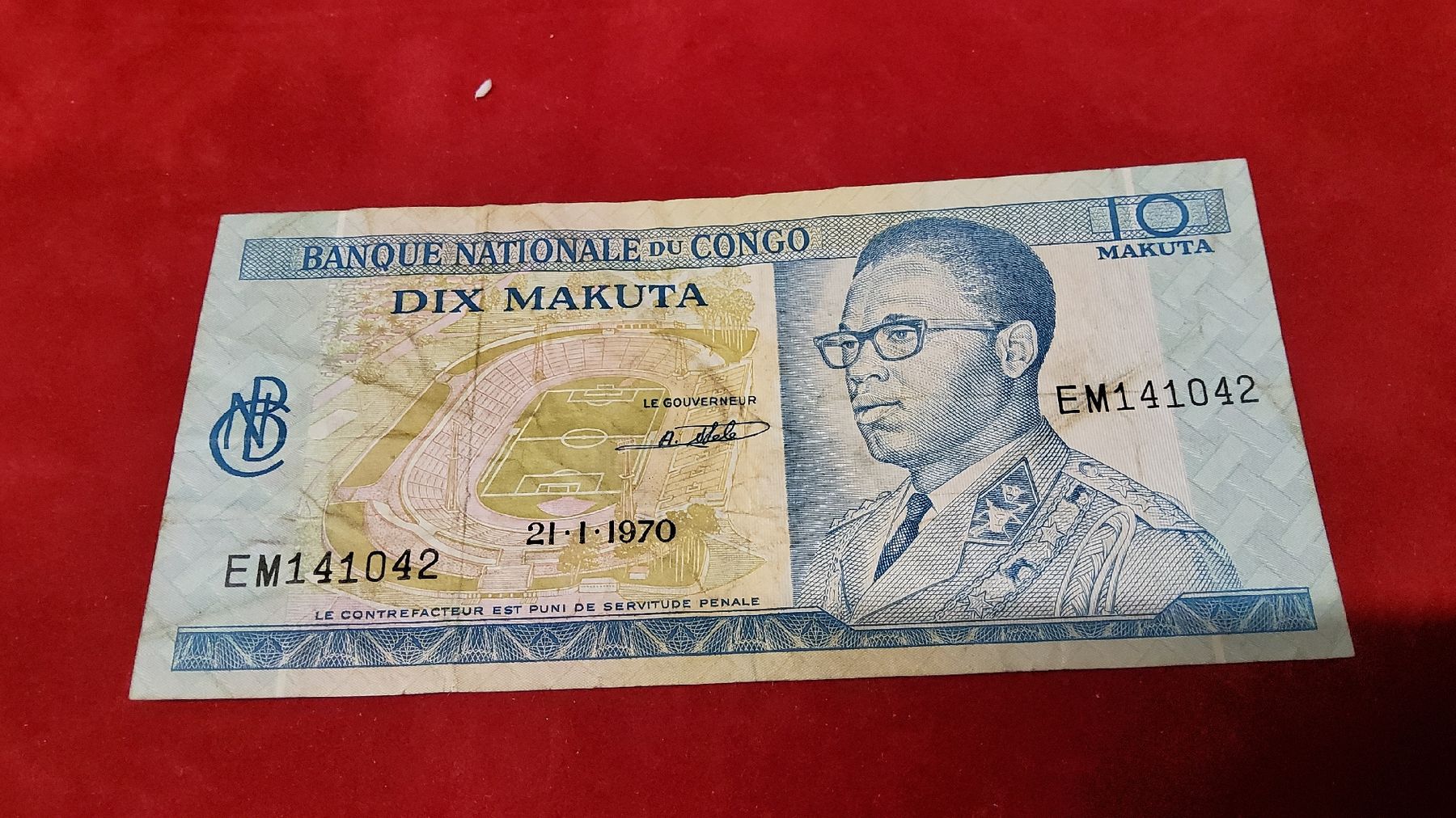 Seltene 10 Makuta Banknote aus Kongo, Jahrgang 1970 Top (Gebraucht) in ...