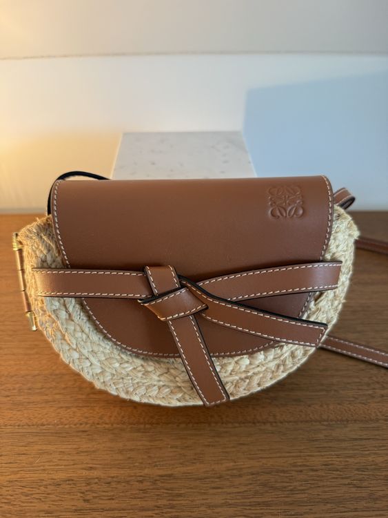 LOEWE Mini Gate Tasche aus Raffia und Leder (Neuf avec emballage d ...