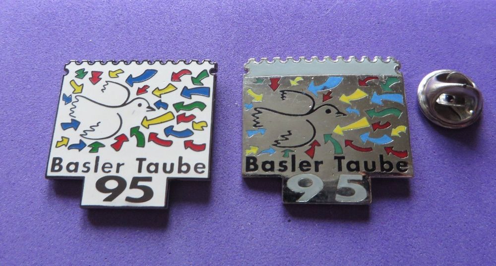 2 PIN'S KUNST BRIEFMARKE BASLER TAUBE 95, PTT | Kaufen auf Ricardo