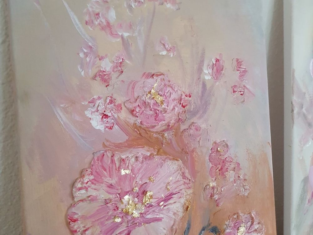 Acrylbild auf Leinwand 30x40 mit Relief, Floral Abstrakt (Neu und originalverpackt) in Beinwil ...