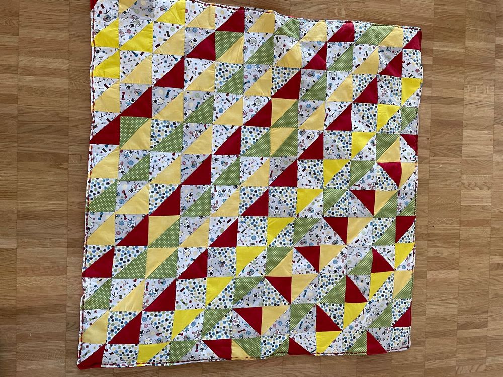 Patchworkdecke, bunt, Dreiecke, handgemacht, Nähen, Unikat (Neu (gemäss Beschreibung)) in ...