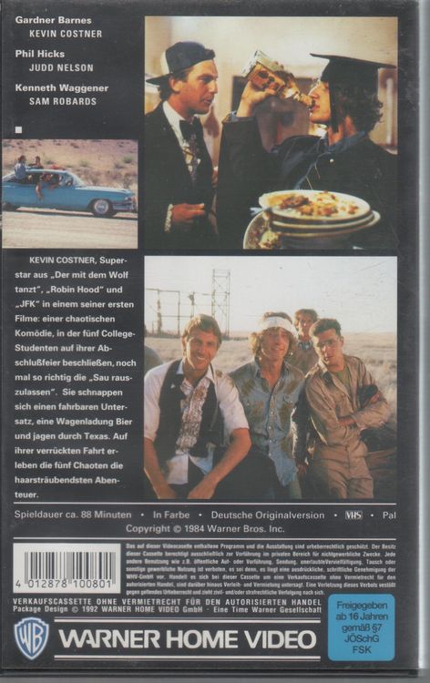 Fandango (USA 1985) VHS Warner Home Video VHS 11461 (Gebraucht) in ...