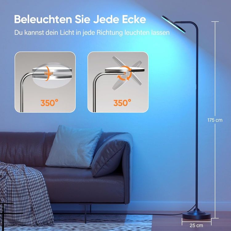 RGB LED Stehlampe 36W Dimmbar 3000-6000K Fernbedienung (Neu und ...