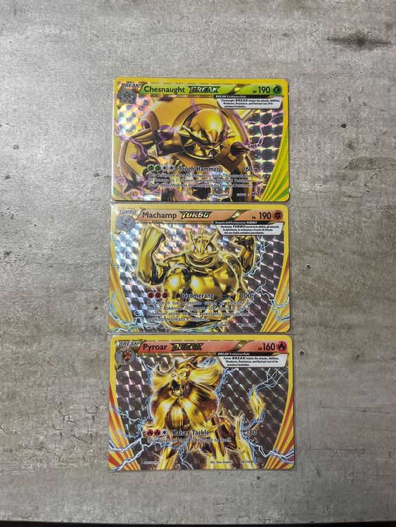 3x Pokemon BREAK Cards: Pyroar, Machamp, Chesnaught (Neu (gemäss ...