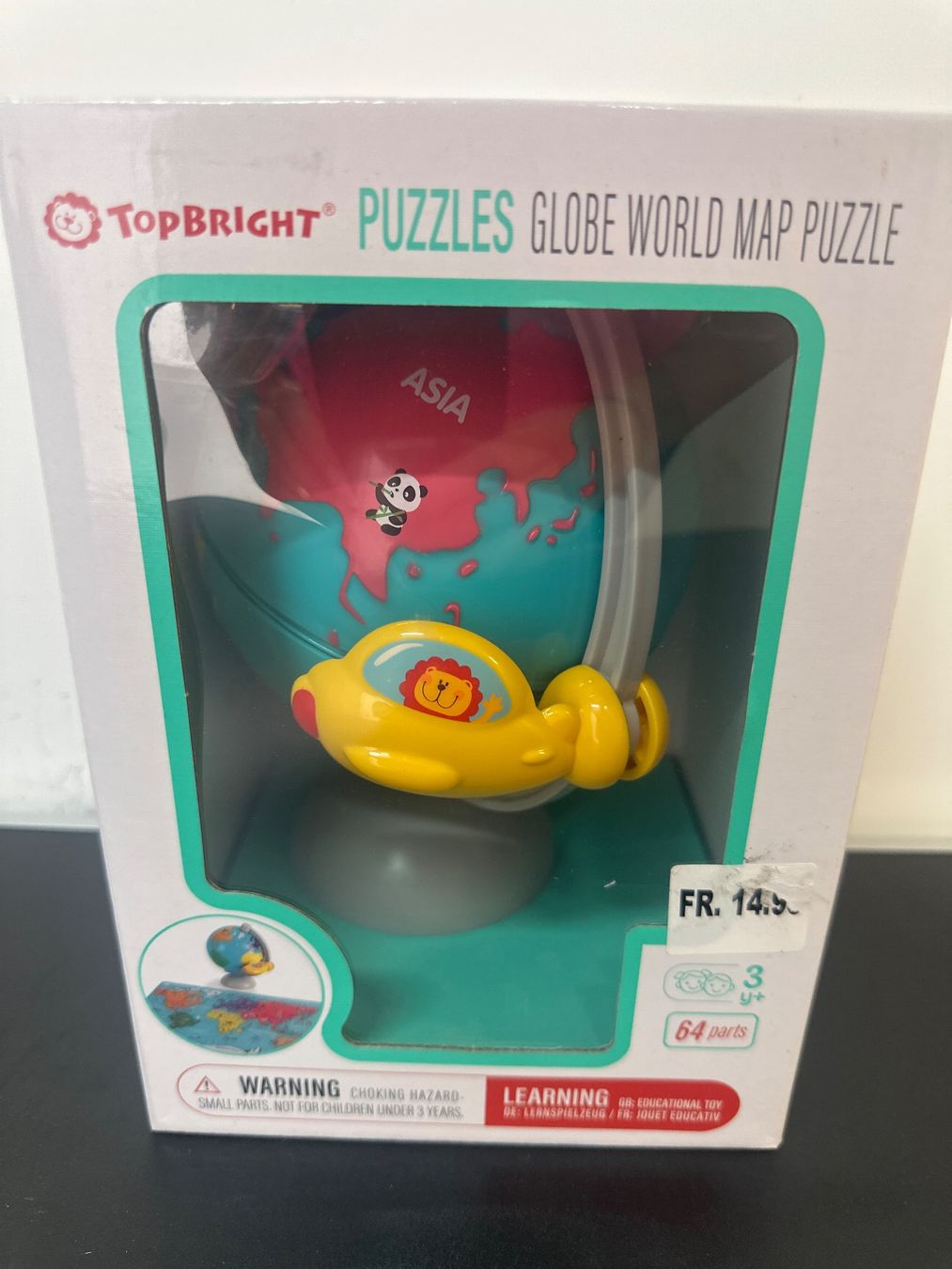 Neu Topbright Weltkarte Puzzle 64 teilig (1x) (Neu und originalverpackt) in Inwil für CHF 3 ...