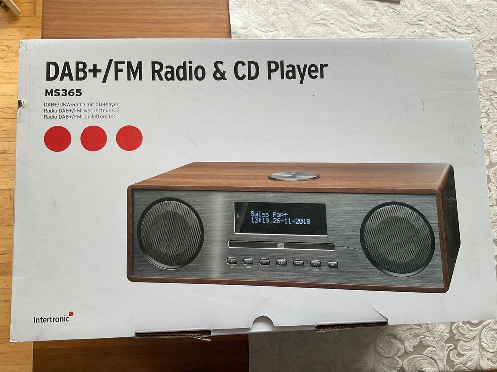 Intertronic MS365 DAB+/UKW-Radio mit CD-Player Retrolook (Gebraucht) in ...