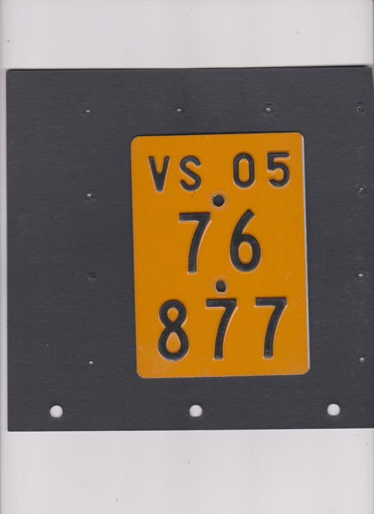 Plaque jaune vélomoteur VS 05 - 76 - 877 - Valais (Gebraucht) in Bex für CHF 6.3 – mit Lieferung ...