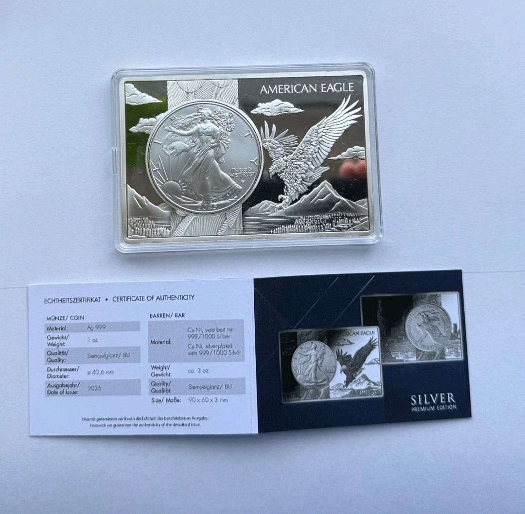 1 Oz Silber American Eagle in 3 Oz Münz Barren 2025 (Neu und originalverpackt) in Allschwil für ...