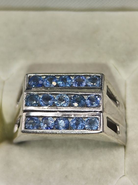 Vintage 925erSilber Ring Aquamarin Edelsteinen 6,3gr Top | Kaufen auf ...