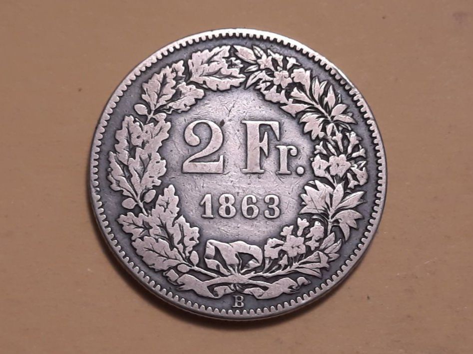 Schweiz 2 Franken 1863 B Sitzende Helvetia Silber (Gebraucht) in Buchs SG für CHF 130 – mit ...