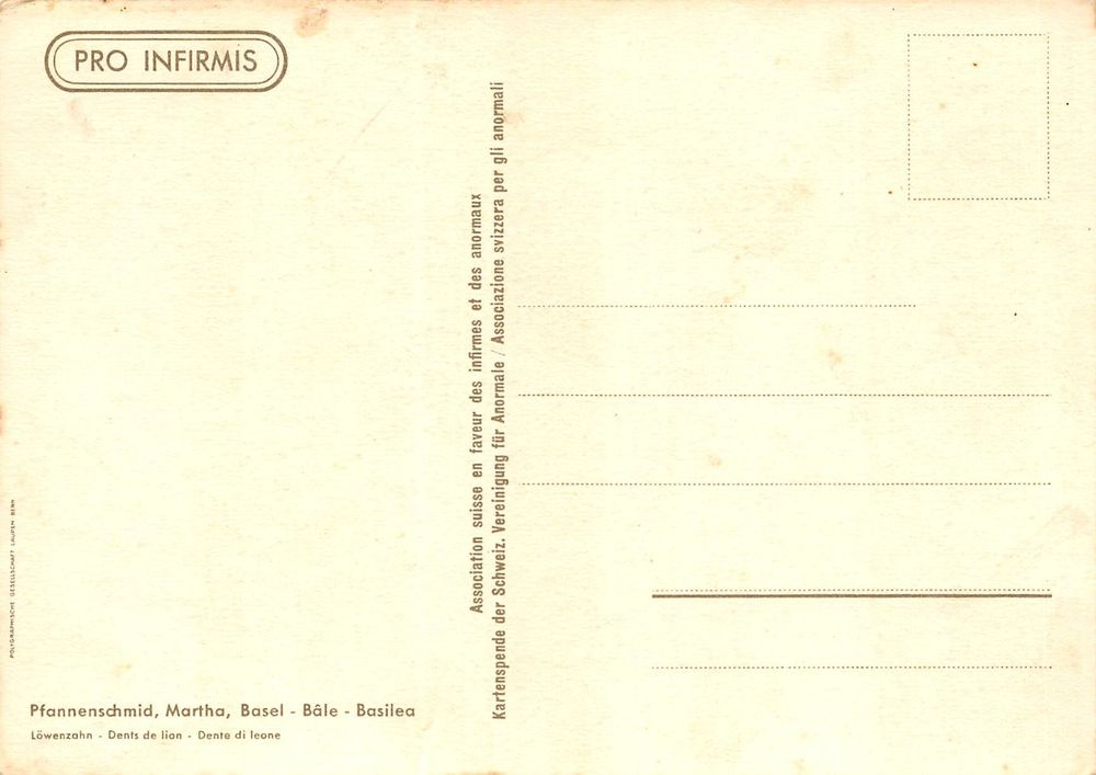 Pro Infirmis, Pfannenschmid Martha, Löwenzahn | Kaufen auf Ricardo