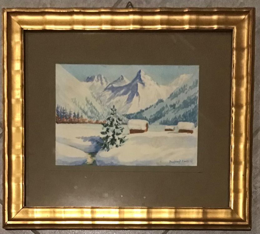 Antike Winterlandschaft Aquarell aus Davos (Gebraucht) in Root für CHF 15 – mit Lieferung auf ...