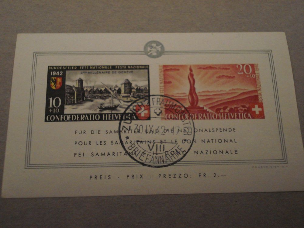 Block Pro Patria 1942. o 30.IX.42, Zürich Fraumünster | Kaufen auf Ricardo