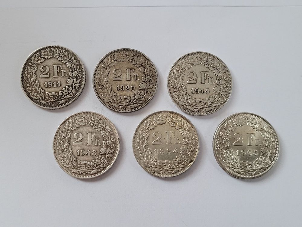Schweizer Silber Münzen 2Fr. (Gebraucht) in Wängi für CHF 32 – mit Lieferung auf Ricardo kaufen
