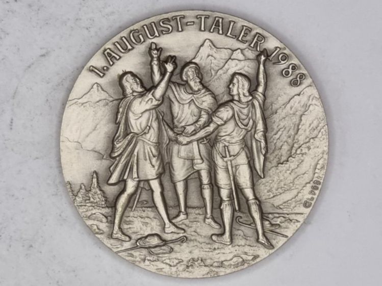 1.August Taler 1988 Schacht bei Näfels 1388 (Neu und originalverpackt) in Bure für CHF 16.05 ...