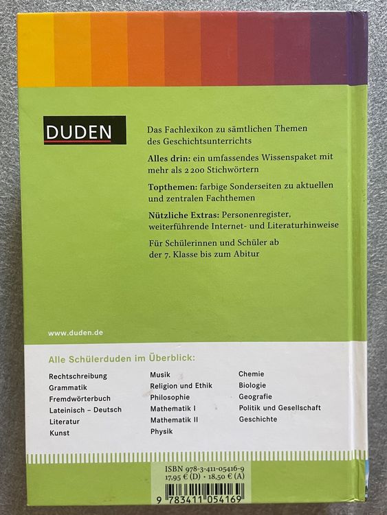 Geschichte Schülerduden (ab der 6.Klasse bis zur Matura) (Gebraucht) in Gockhausen für CHF 10 ...