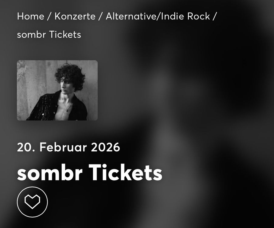 Sombr Ticket Zürich Stehplatz (Neu (gemäss Beschreibung)) in Winterthur ...