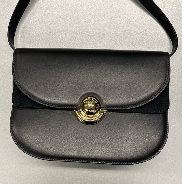 Edle Furla Ledertasche schwarz gold Umhängetasche (Neu (gemäss ...