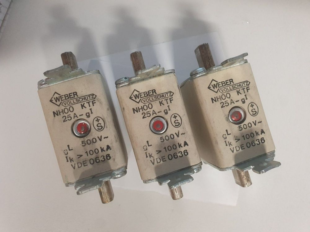Sicherung Schmelzsicherung 25A 500v DIN NH00 gL (Neu (gemäss ...