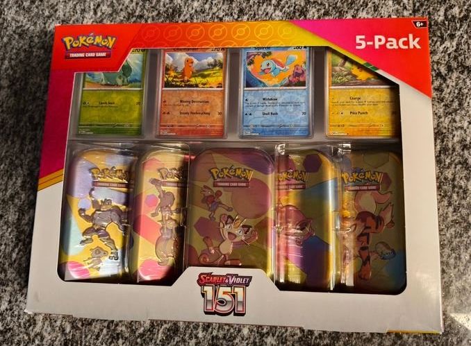 Pokémon Scarlet & Violet 151 Costco 5-Pack Mini Tin Bundle (Neu (gemäss ...