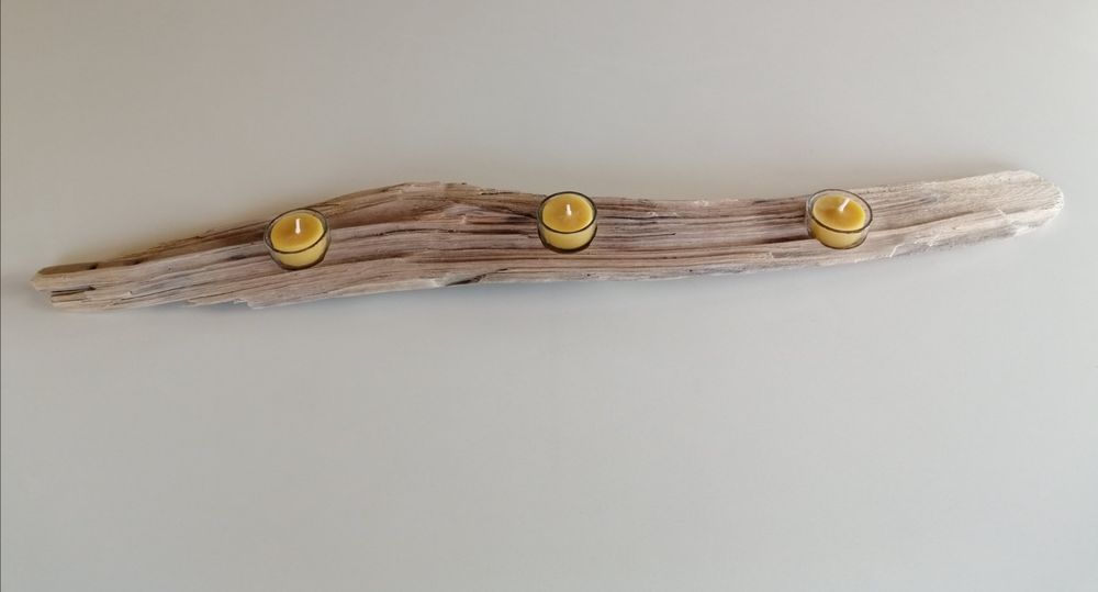 Dekor Schwemmholz mit drei Rechaud Kerzen (Neu und originalverpackt) in Widnau für CHF 66 – nur ...