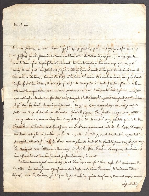 Baron Jean-Pierre de Chambrier 1753-1822 Brief Neuchâtel (Gebraucht) in ...