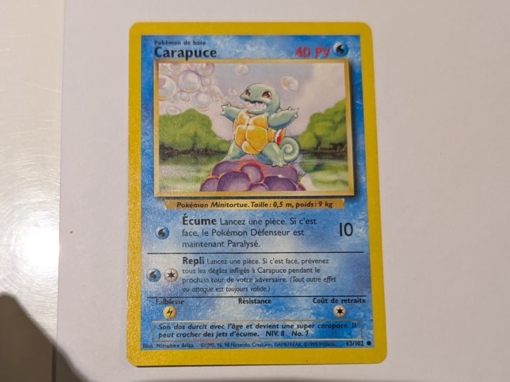 Carte Pokemon Carapuce 63/102 (D'occasion) à Yvonand pour CHF 10 – avec ...