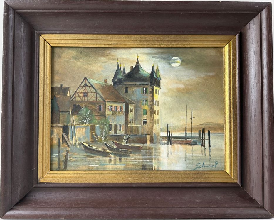 Romantisches Ölgemälde am See, Signiert (Gebraucht) in Neuhausen am Rheinfall für CHF 120 – mit ...