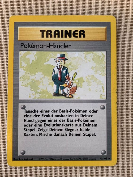 Pokemon Trainer Pokemon-Händler Rare Base Set Deutsch 77/102 | Kaufen ...