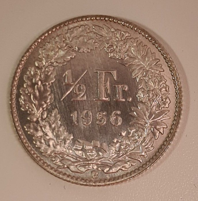 50 Rappen, 1956, Erstabschlag (Gebraucht) in Kaiseraugst für CHF 1 ...