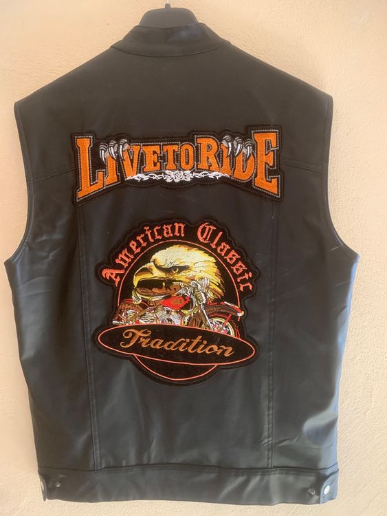 Live To Ride Biker Leder Gilet | Kaufen auf Ricardo