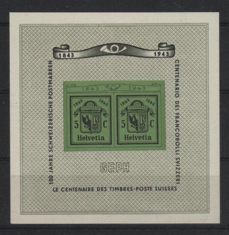 Genfer Block 1943 W18/Bl.10 ** K: 90.00 | Kaufen auf Ricardo