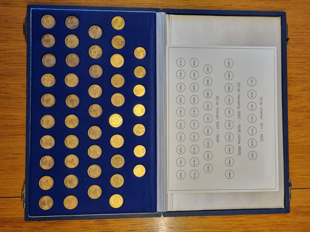CHF-Gold-Lot 46 Münzen: 7 x Fr. 10.00 und 39 x Fr. 20.00 | Kaufen auf ...