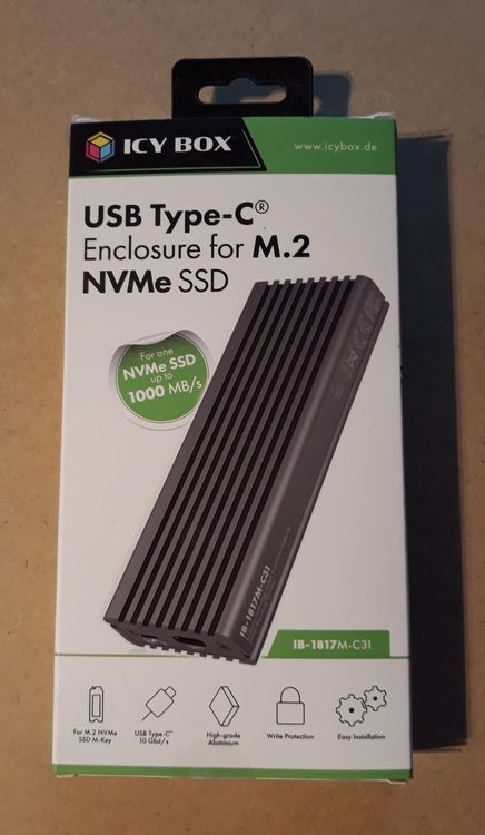 Icy Box USB Type-C M.2 Enclosure für NVMe SSD (Neu (gemäss Beschreibung ...