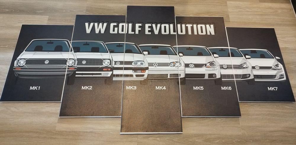 VW Golf 1-2-3-4-5-6-7 Poster Canvas deko déco 1x2m Evolution | Kaufen ...