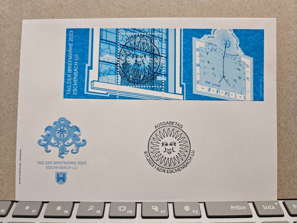 FDC Sonderblock Tag der Briefmarke 2023 Eschenbach (Gebraucht) in Rickenbach SO für CHF 5 – mit ...