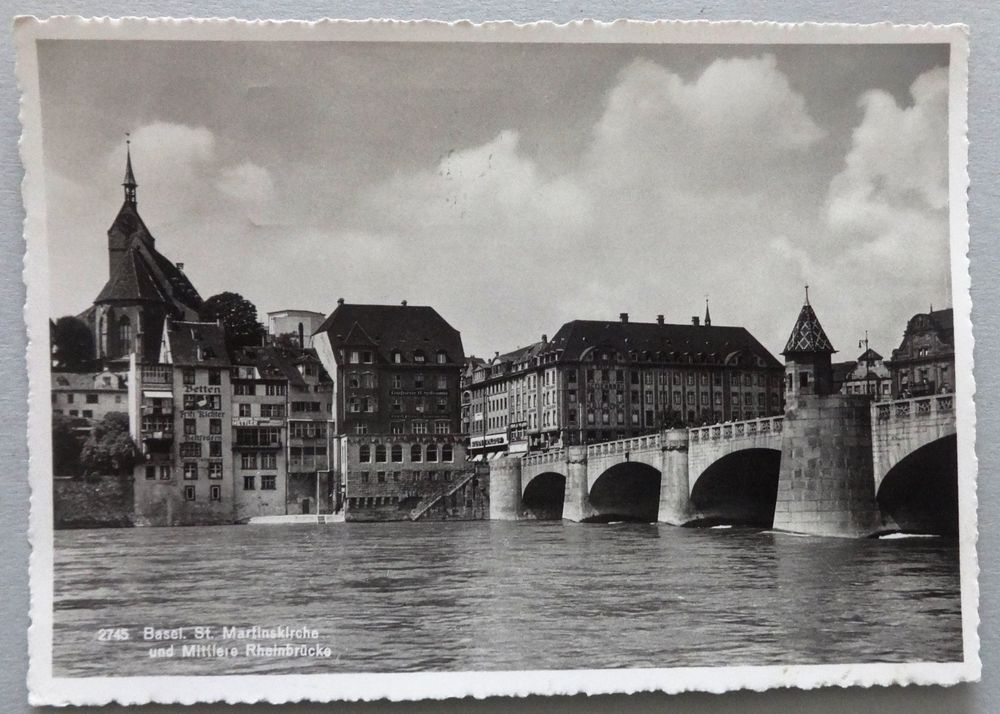 Basel, St. Martinskirche und Mittlere Rheinbrücke (Gebraucht) in Fétigny für CHF 1 – mit ...
