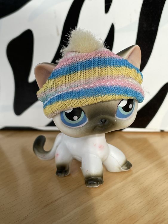 Littlest Pet Shop LPS chat siamois #005 rare bonnet! (Neuf (Voir ...